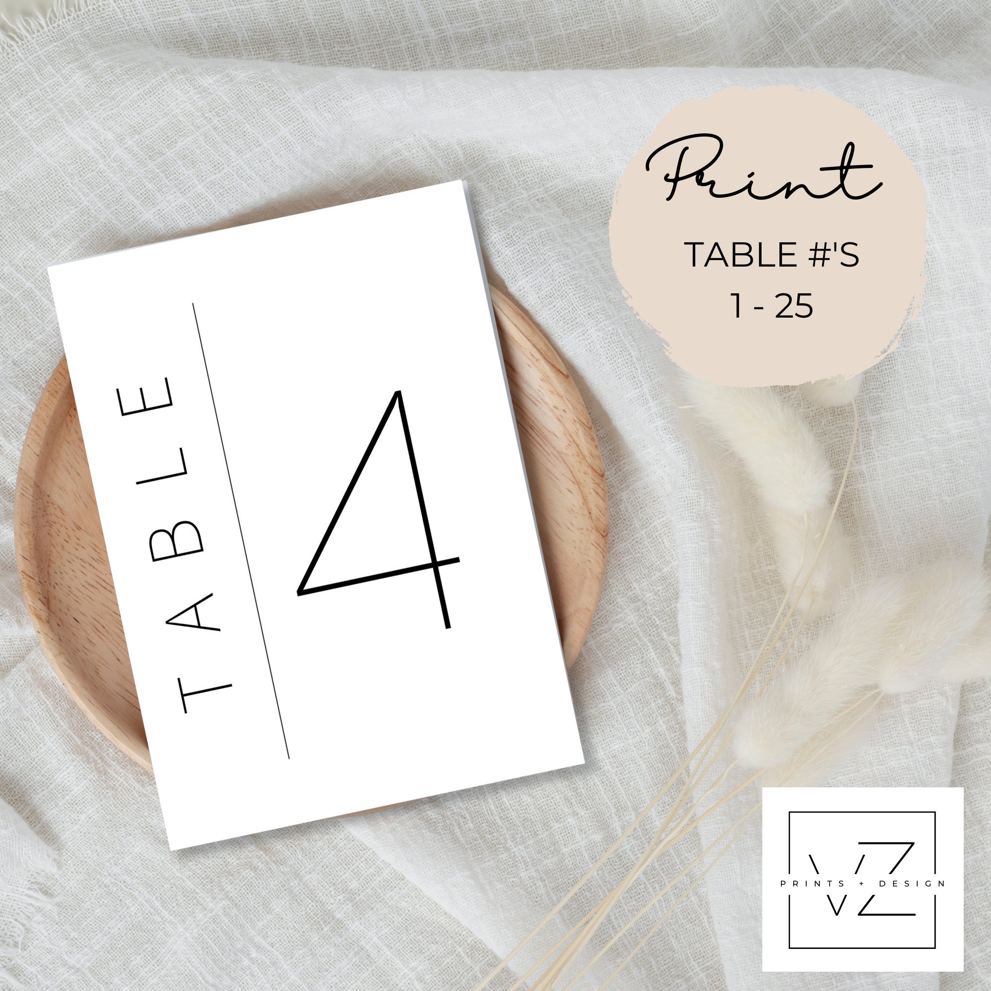 Wedding Table Numbers Printable | Instant Download Table Numbers ...