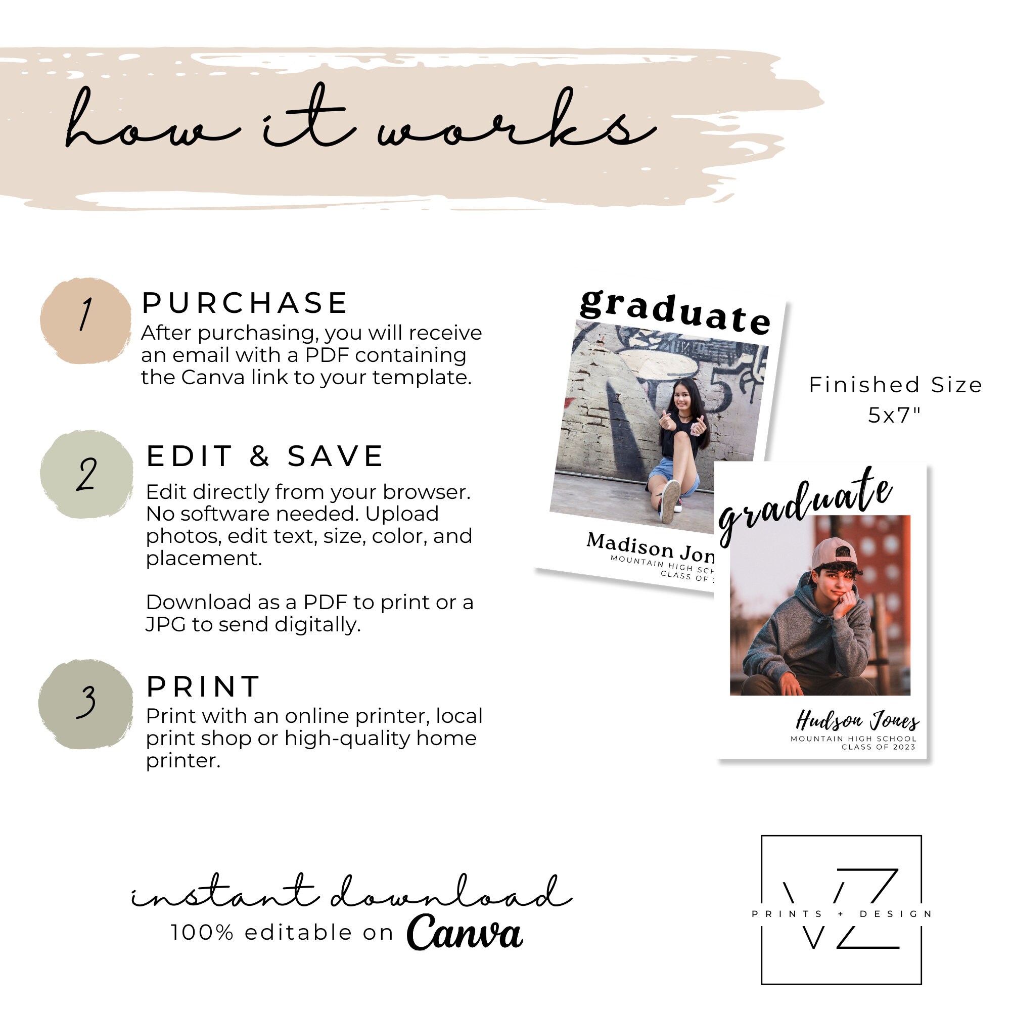 Canva Graduation Announcement Photo Graduation Invitation Template ...