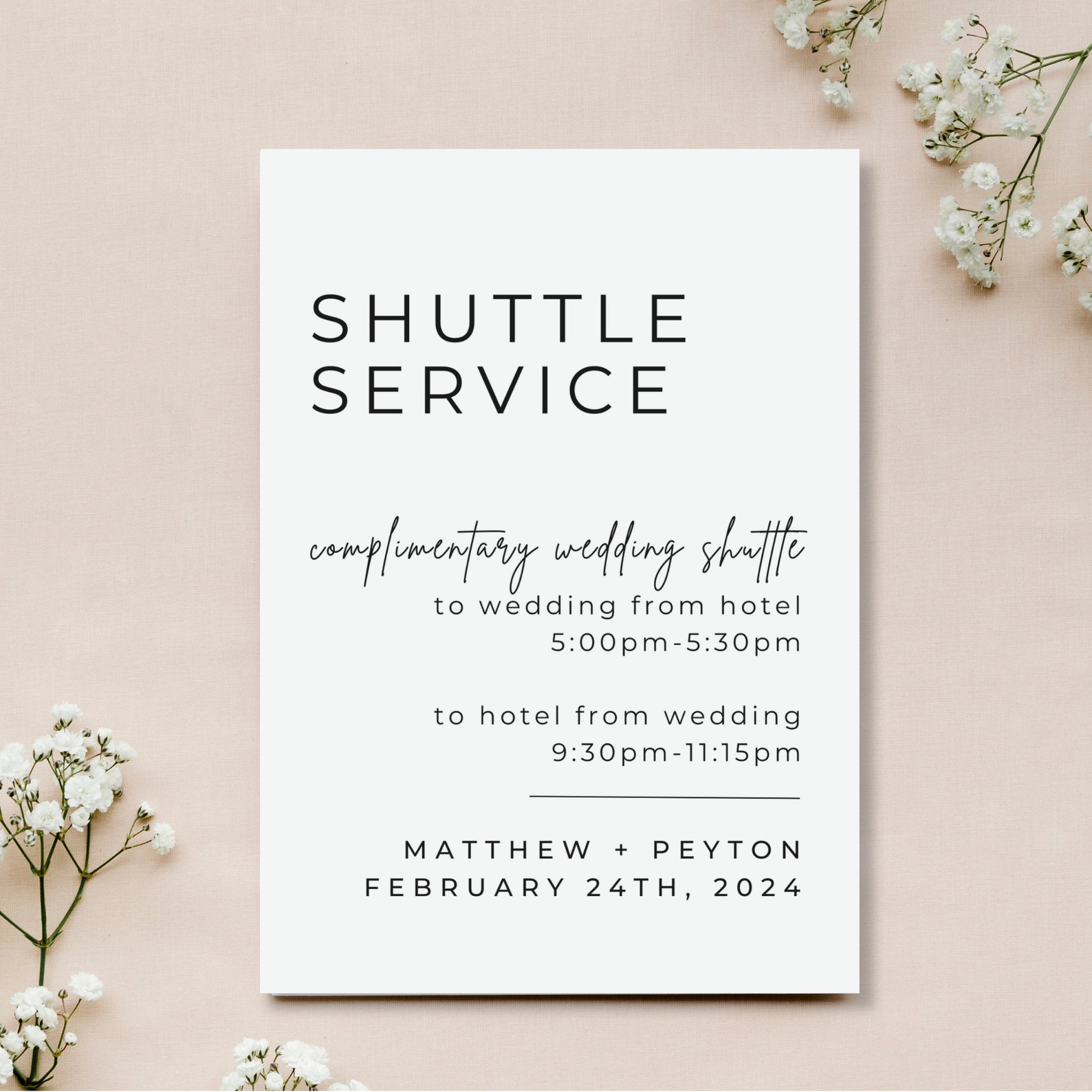 Canva Shuttle Service Template | Wedding Shuttle Template | Modern ...