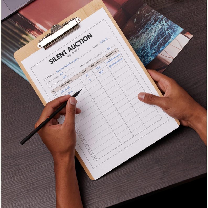 Auction Bid Sheet | Instant Download | Silent Auction Bid Sheet ...
