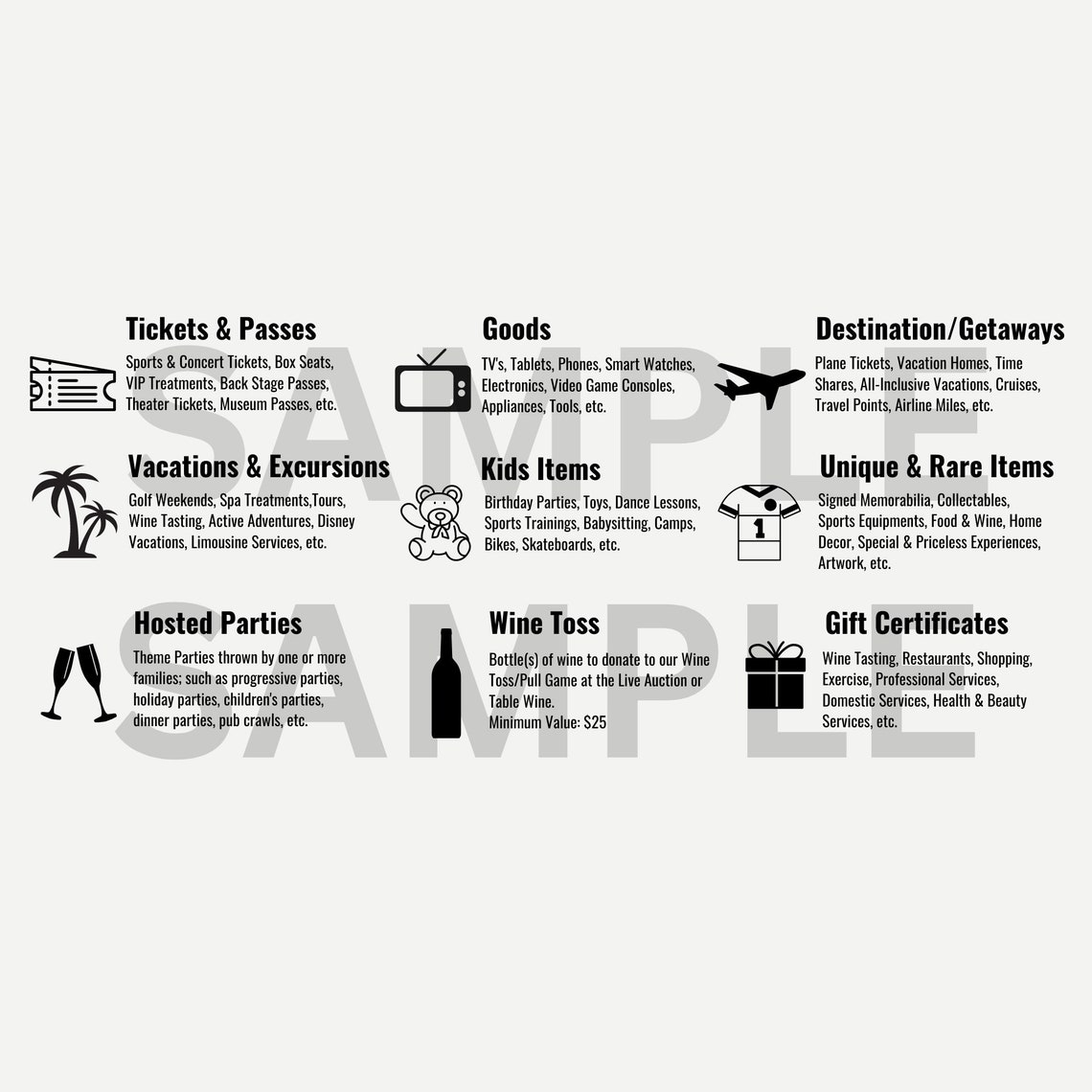 Auction Wish List Flyer | Fundraiser Donation Request (canva Editable ...