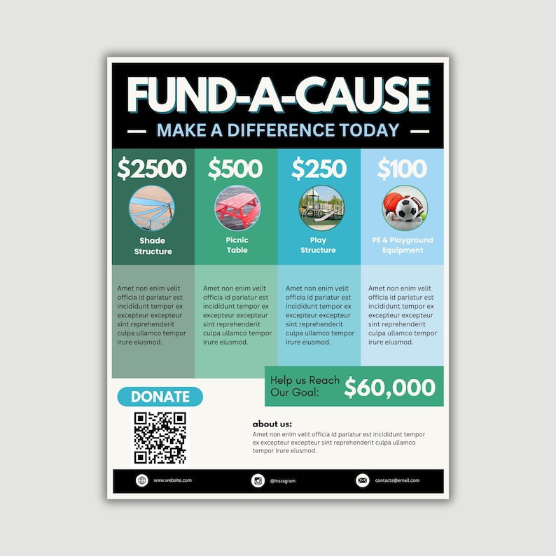 Editable Fund-a-need Flyer | Auction Fundraiser Template (digital ...