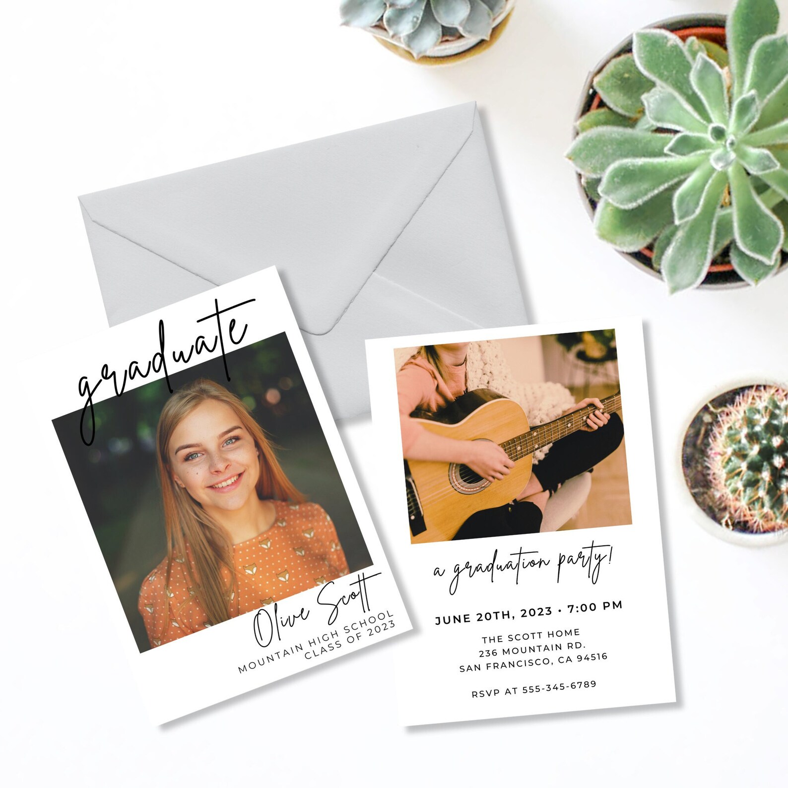 Canva Graduation Announcement Photo Graduation Invitation Template ...