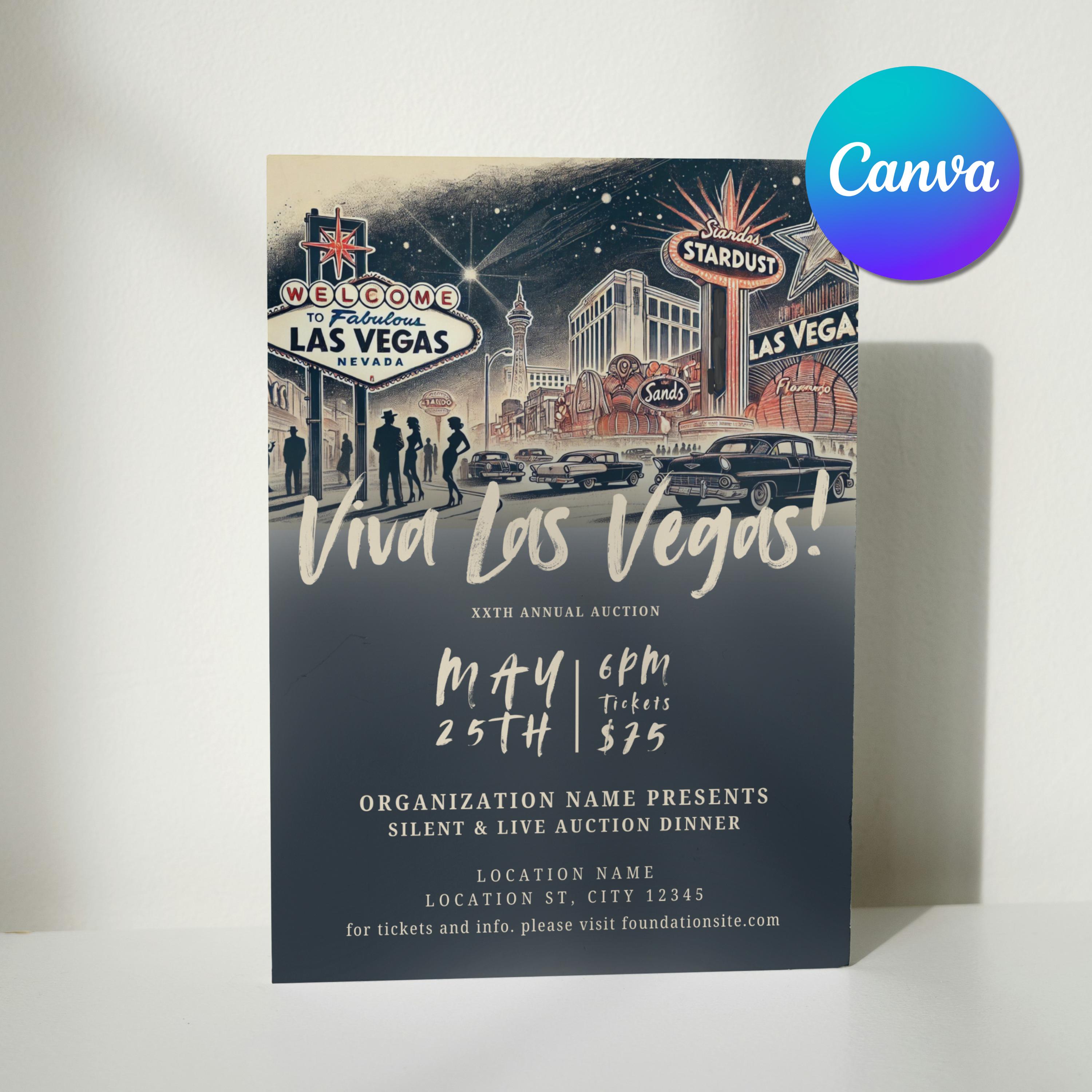 Las Vegas Editable Gala Invitation | Las Vegas Invitation | Vegas Gala ...