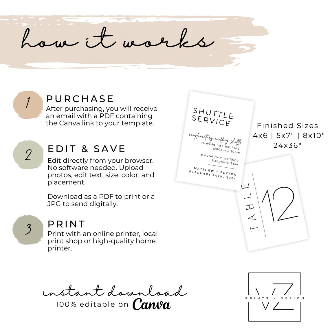 Canva Shuttle Service Template Wedding Shuttle Template Modern Wedding ...