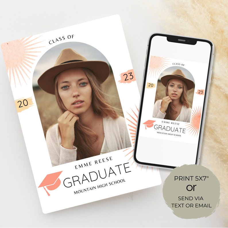 Canva Graduation Announcement Photo Graduation Invitation - Etsy