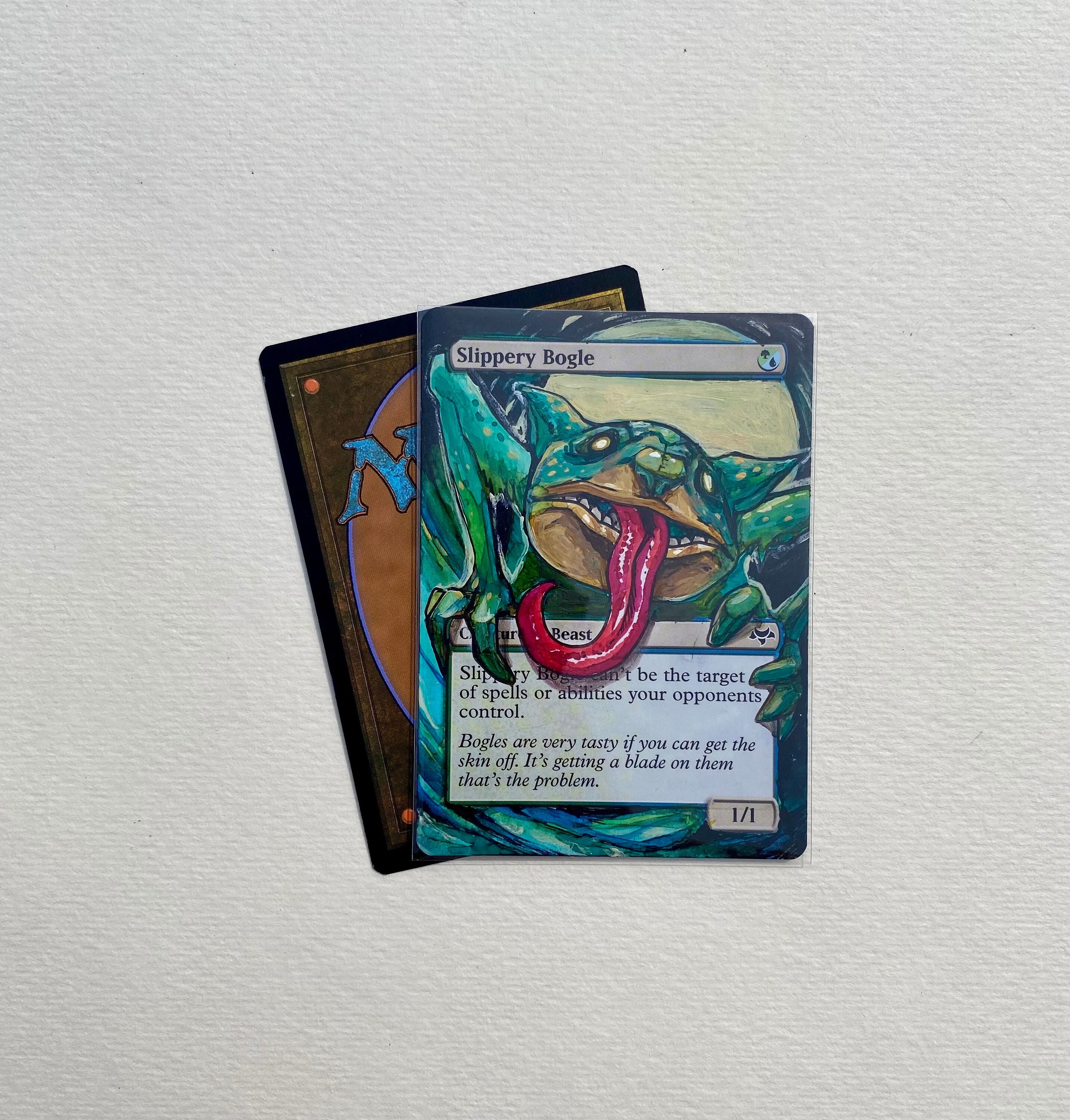 Magic the Gathering Slippery Bogle Full Art Alter - Etsy Magic the Gathering Slippery Bogle Full Art Alter - Etsy