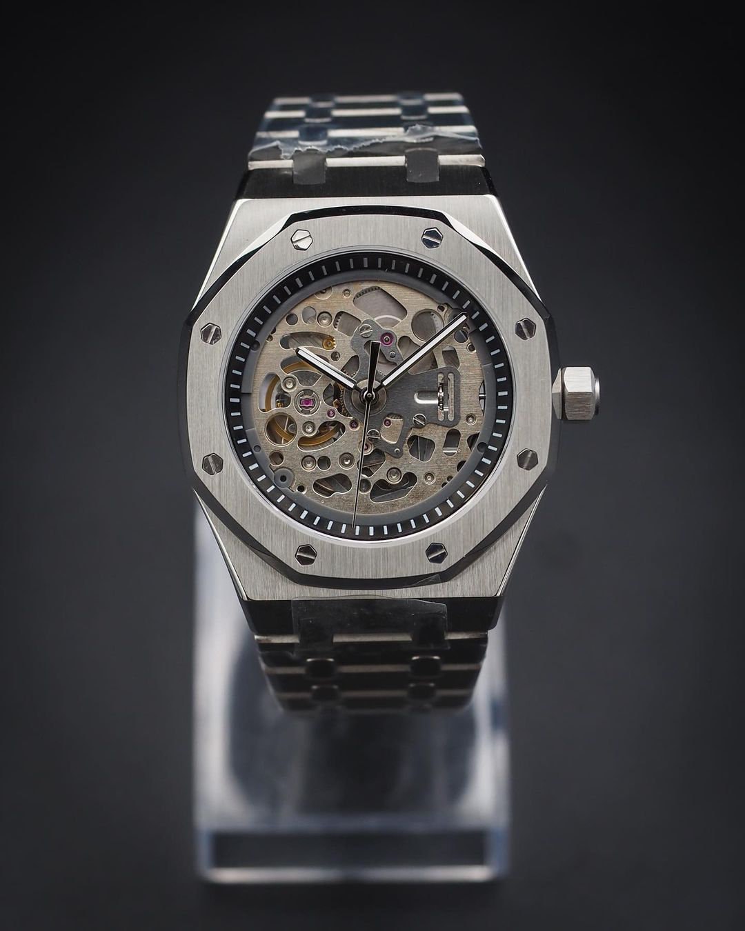 CW Custom Skeleton Oak Automatic Watch Mod - Etsy