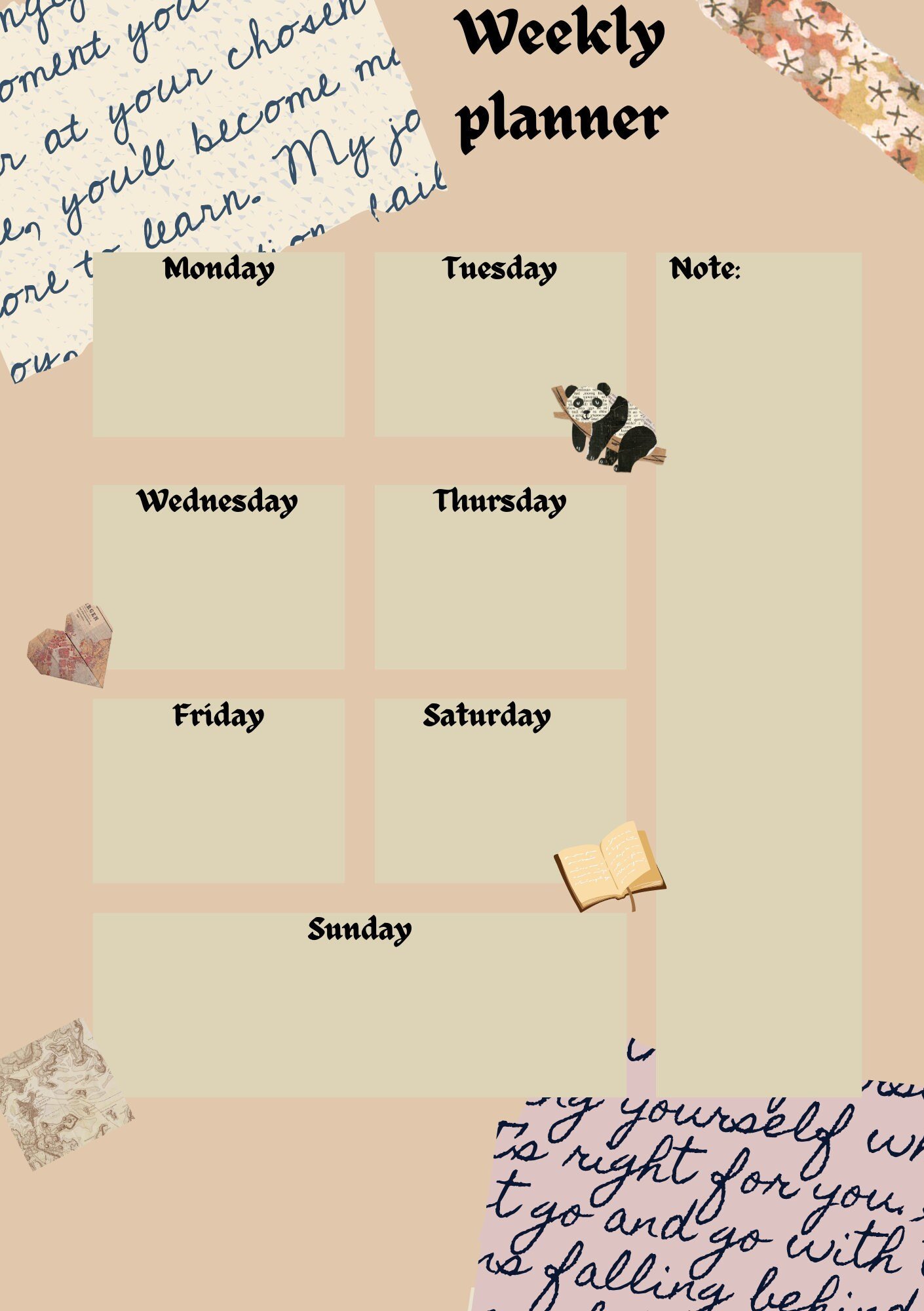 Digital Scheduler Printable Planner Weekly Planner - Etsy