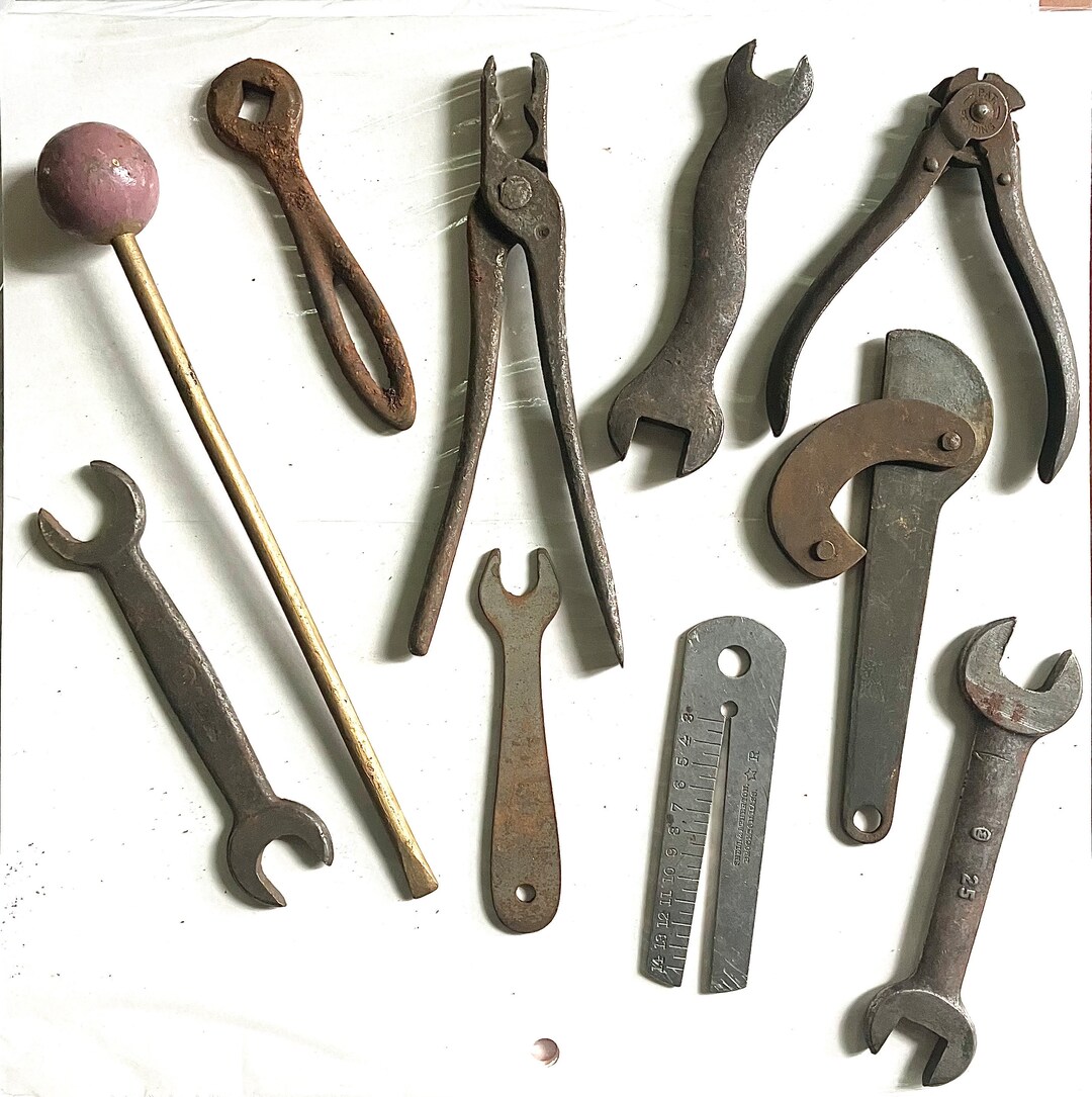 Cool Set of 10 Antique Vintage Tools. Around 100 Years Old. Sold as is ...