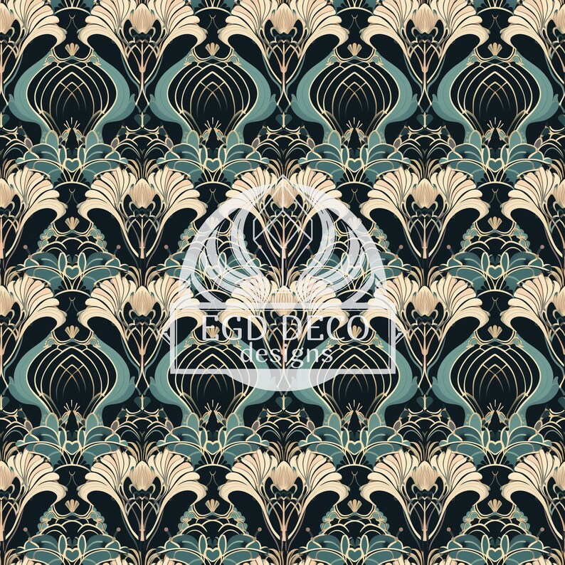 Art Deco Digital Repeating Pattern Design: High Resolution for - Etsy