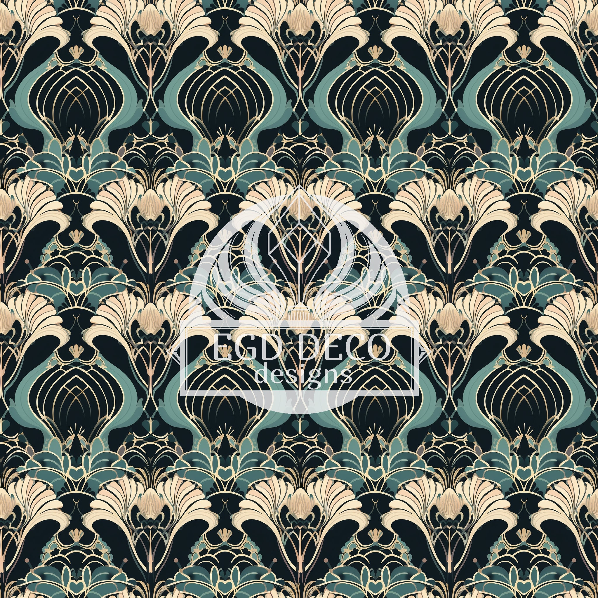 Art Deco Digital Repeating Pattern Design: High Resolution for - Etsy