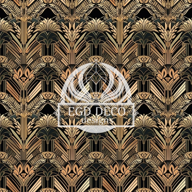 Art Deco Digital Repeating Pattern Design: High Resolution for Printing ...