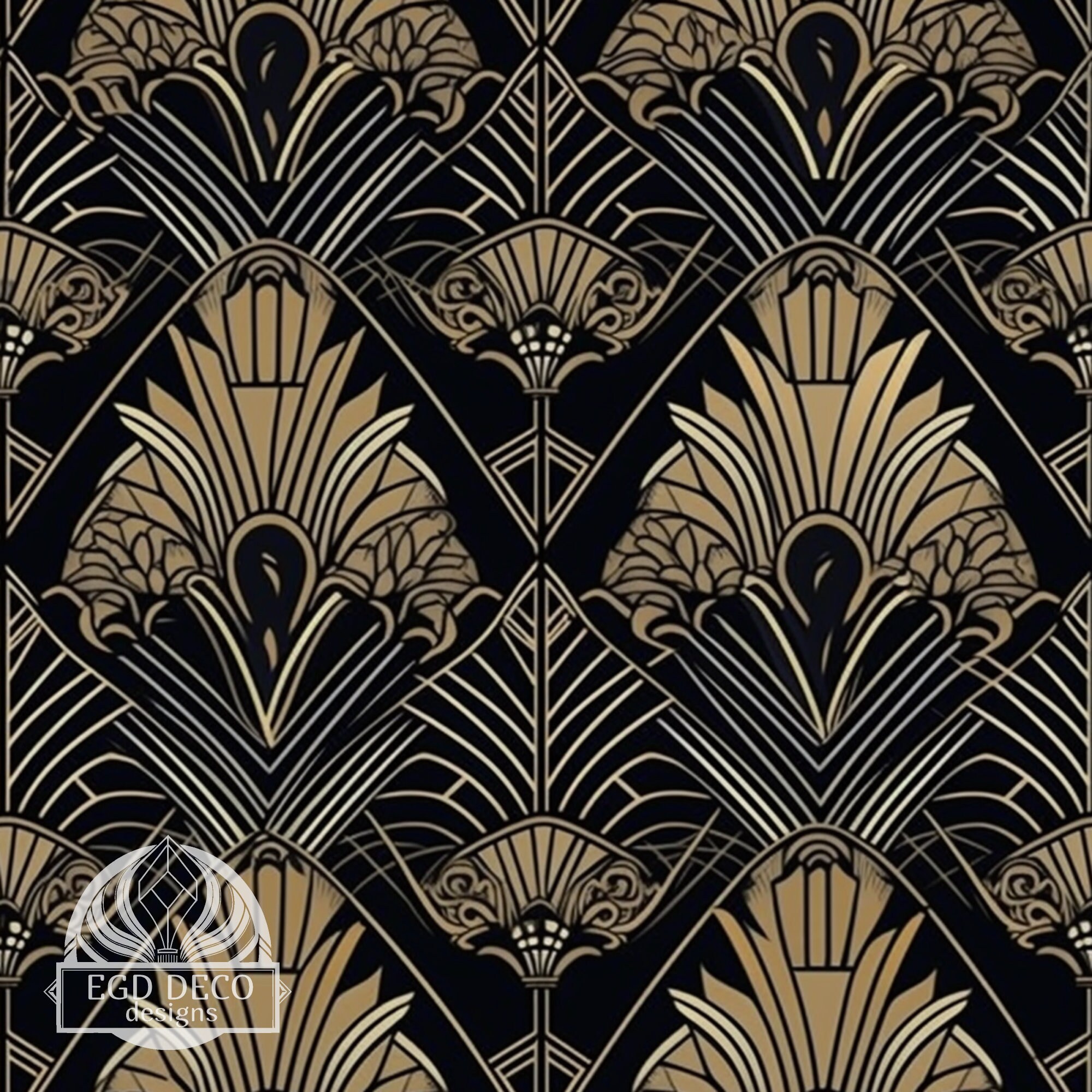 Art Deco Digital Repeating Pattern for Printing High-resolution Digital ...