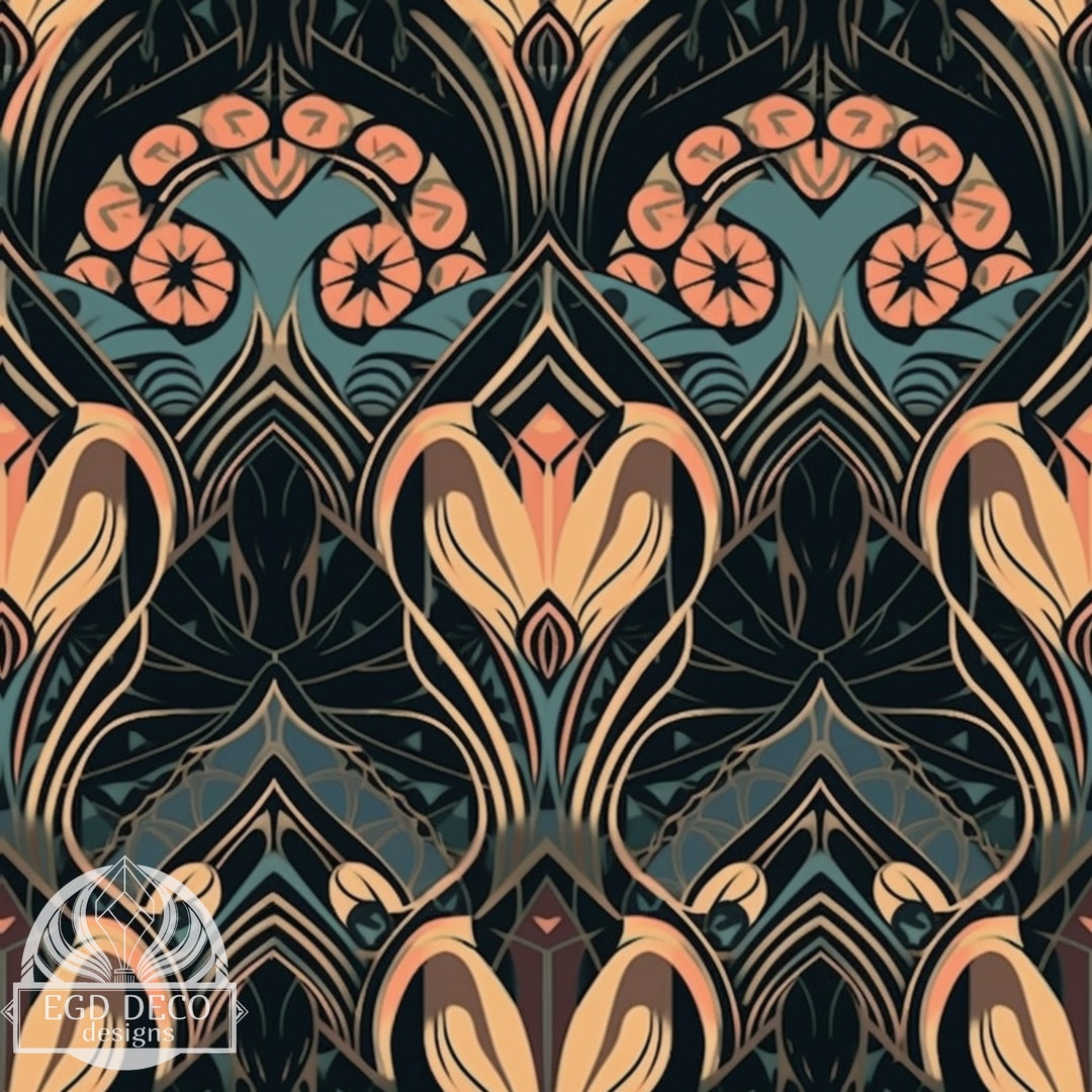 Art Deco Pattern Repeating Digital Design: High Resolution for Printing ...