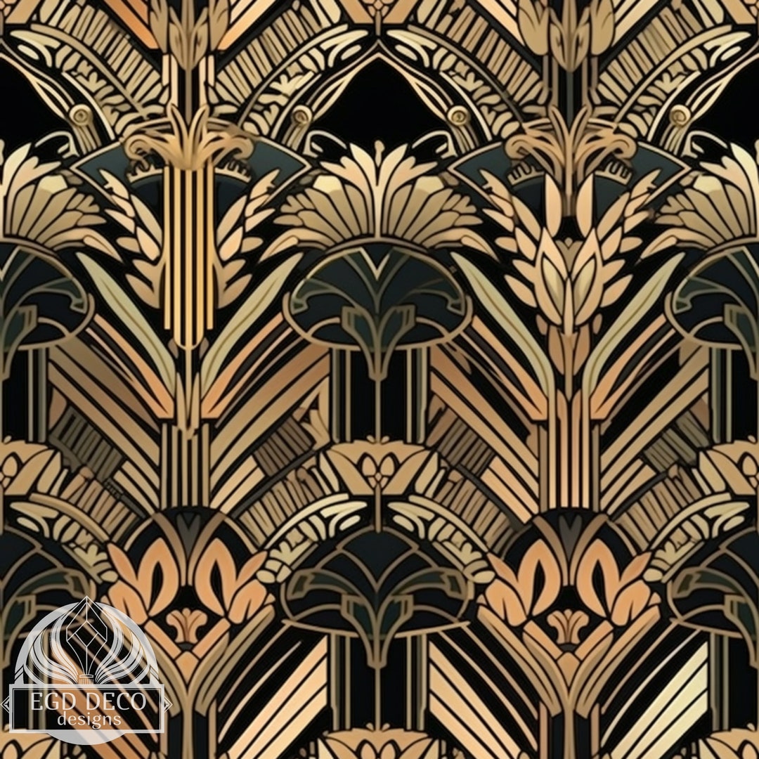 Art Deco Digital Repeating Pattern Design: High Resolution for Printing ...