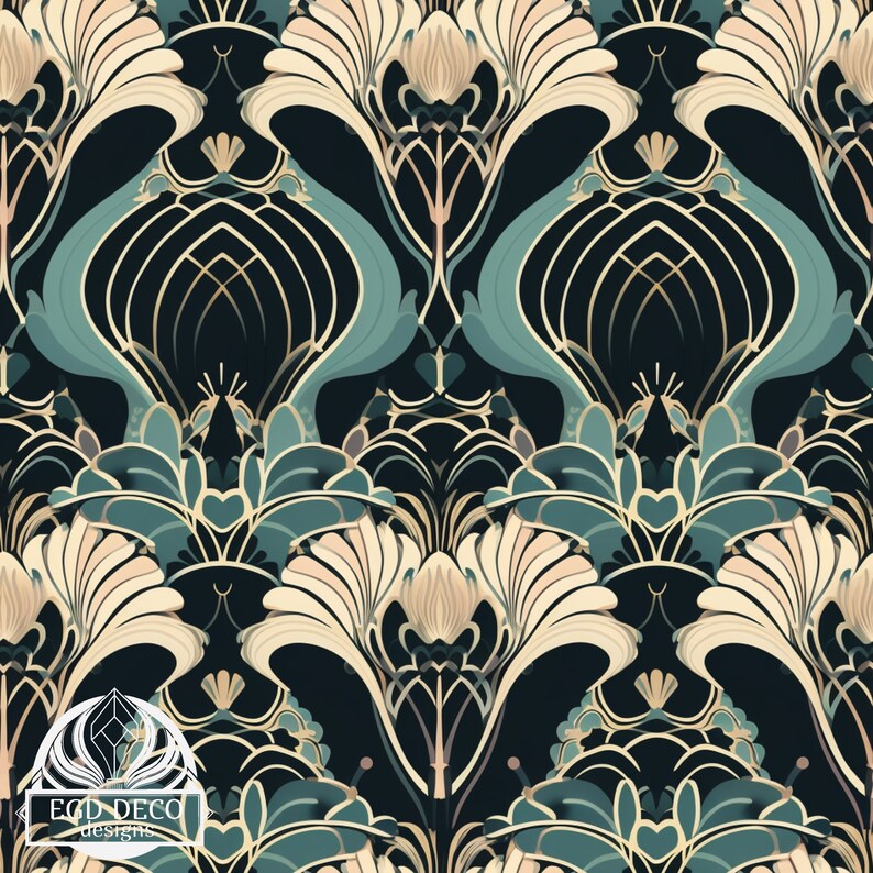 Art Deco Digital Repeating Pattern Design: High Resolution for - Etsy