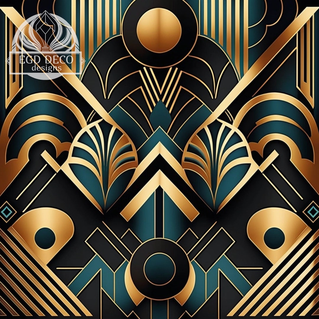 Art Deco Design Digital Pattern: High Resolution for Printing ...