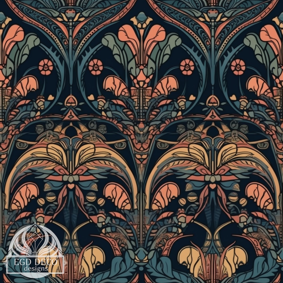 Art Deco Pattern Repeating Digital Design: High Resolution for Printing ...
