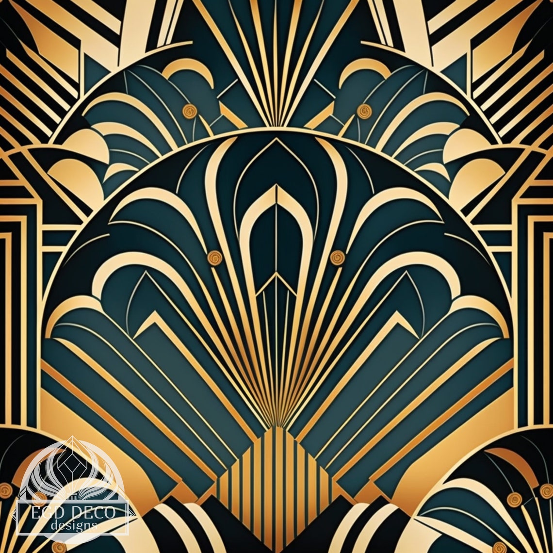 Art Deco Pattern Digital Design: High Resolution for Printing ...