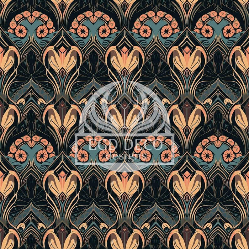 Art Deco Pattern Repeating Digital Design: High Resolution for Printing ...