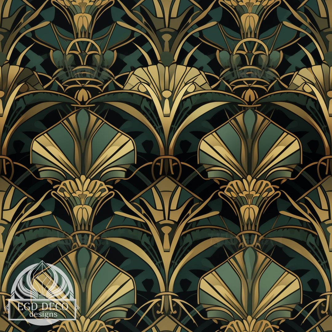 Art Deco Pattern Repeating Digital Design: High Resolution for Printing ...