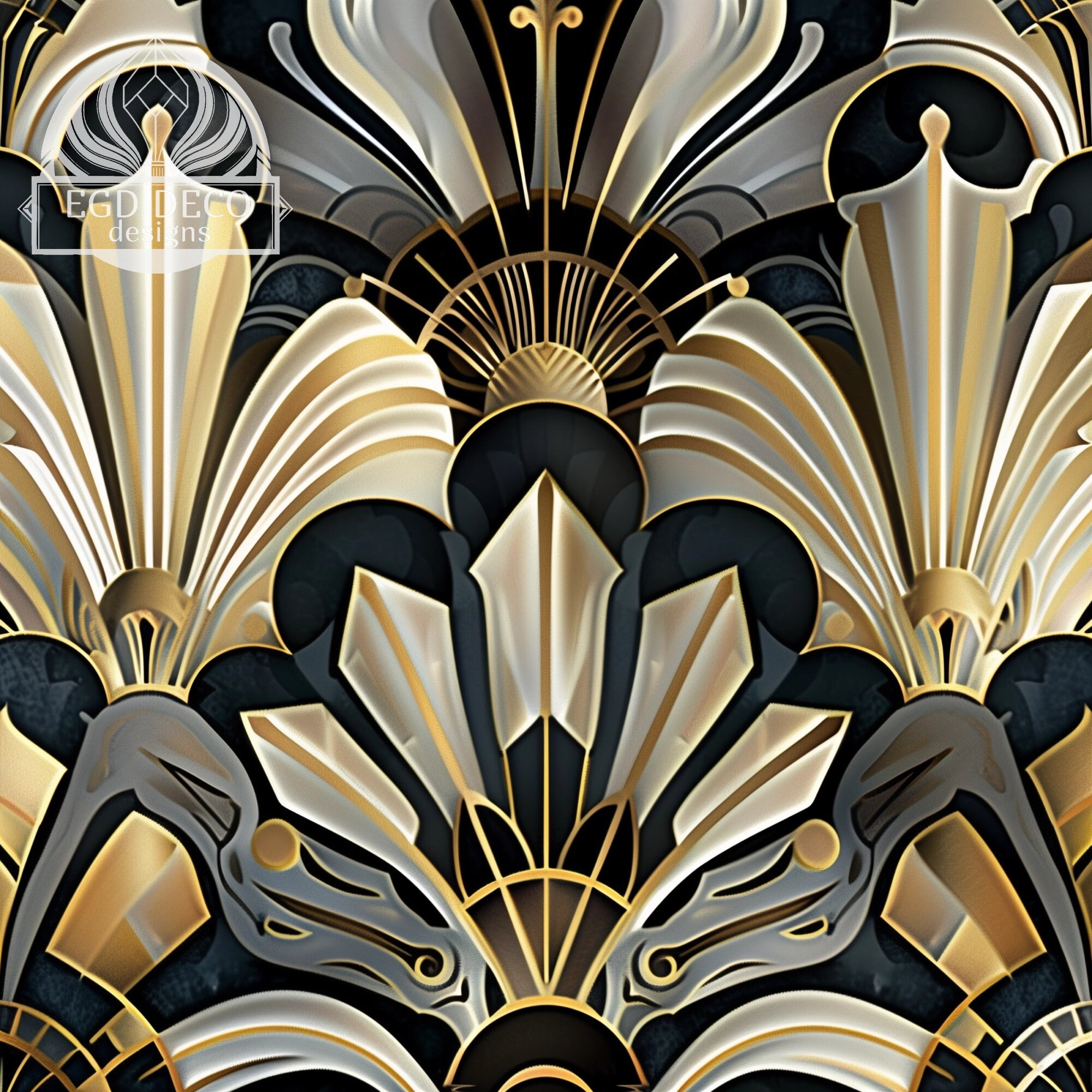 Art Deco Design Digital Pattern: High Resolution for Printing ...