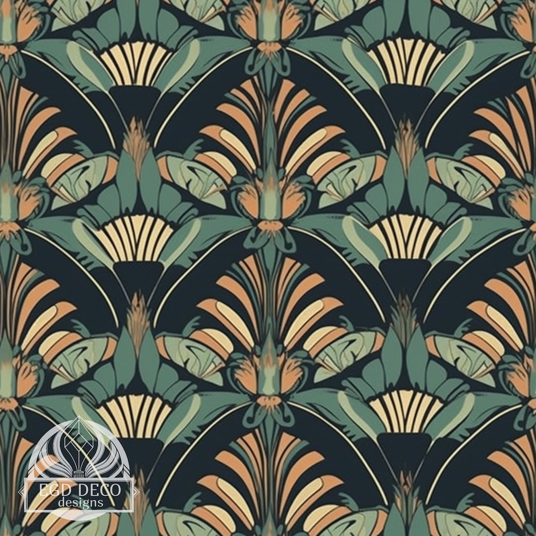 Art Deco Pattern Repeating Digital Design: High Resolution for Printing ...