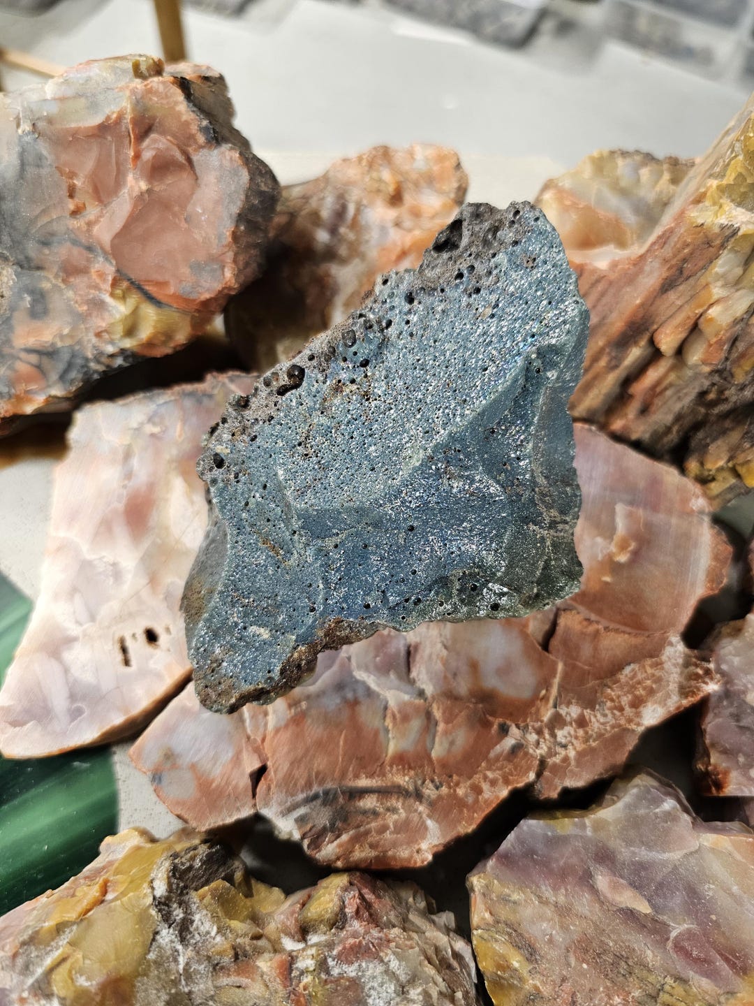 BLUE SLAG GLASS. Not Sure If It's From Leland.* Almost 1 Pound!!!!! - Etsy