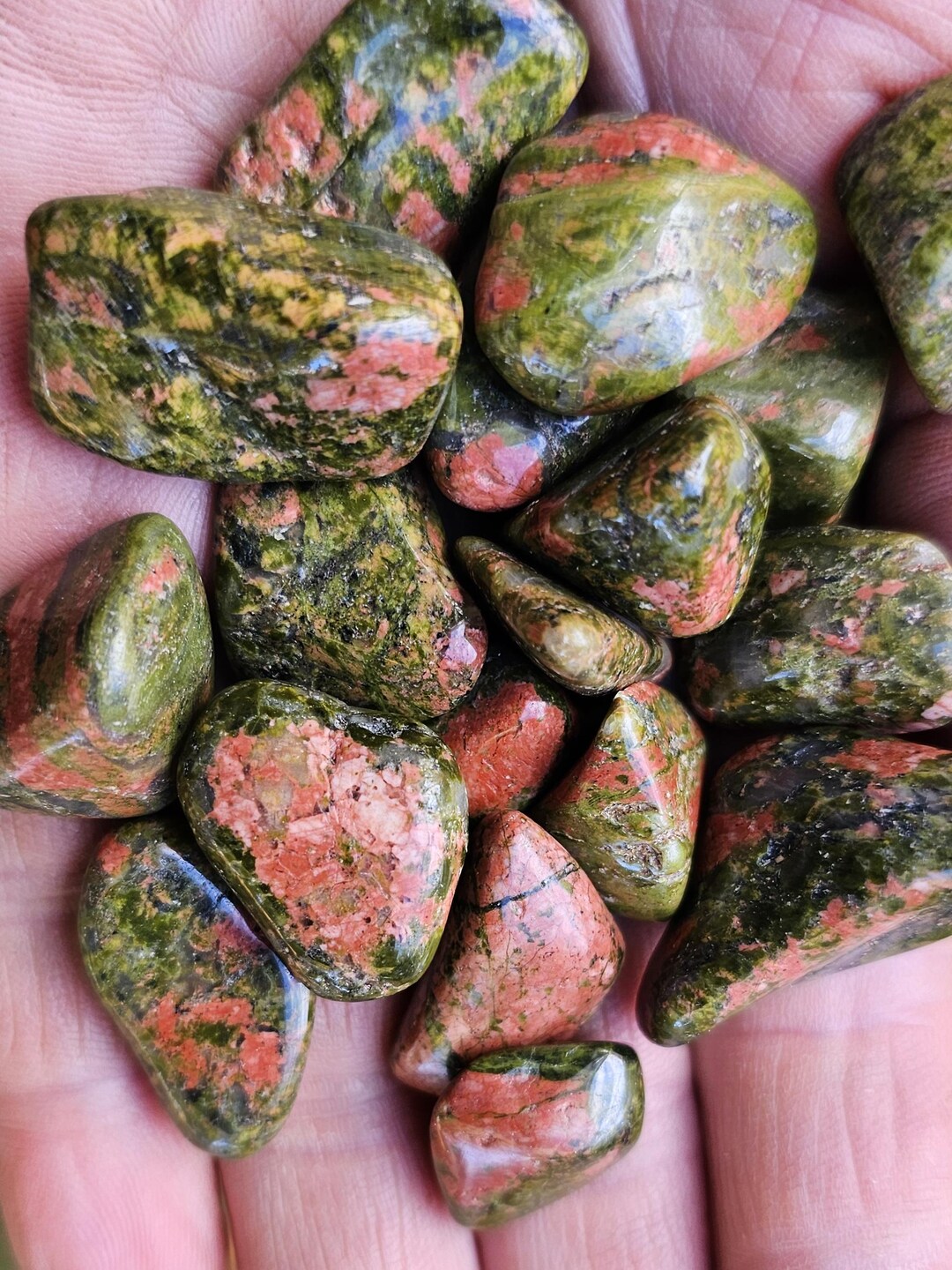 Tumbled Unikite: Pocket Stones, 2 Pieces - Etsy
