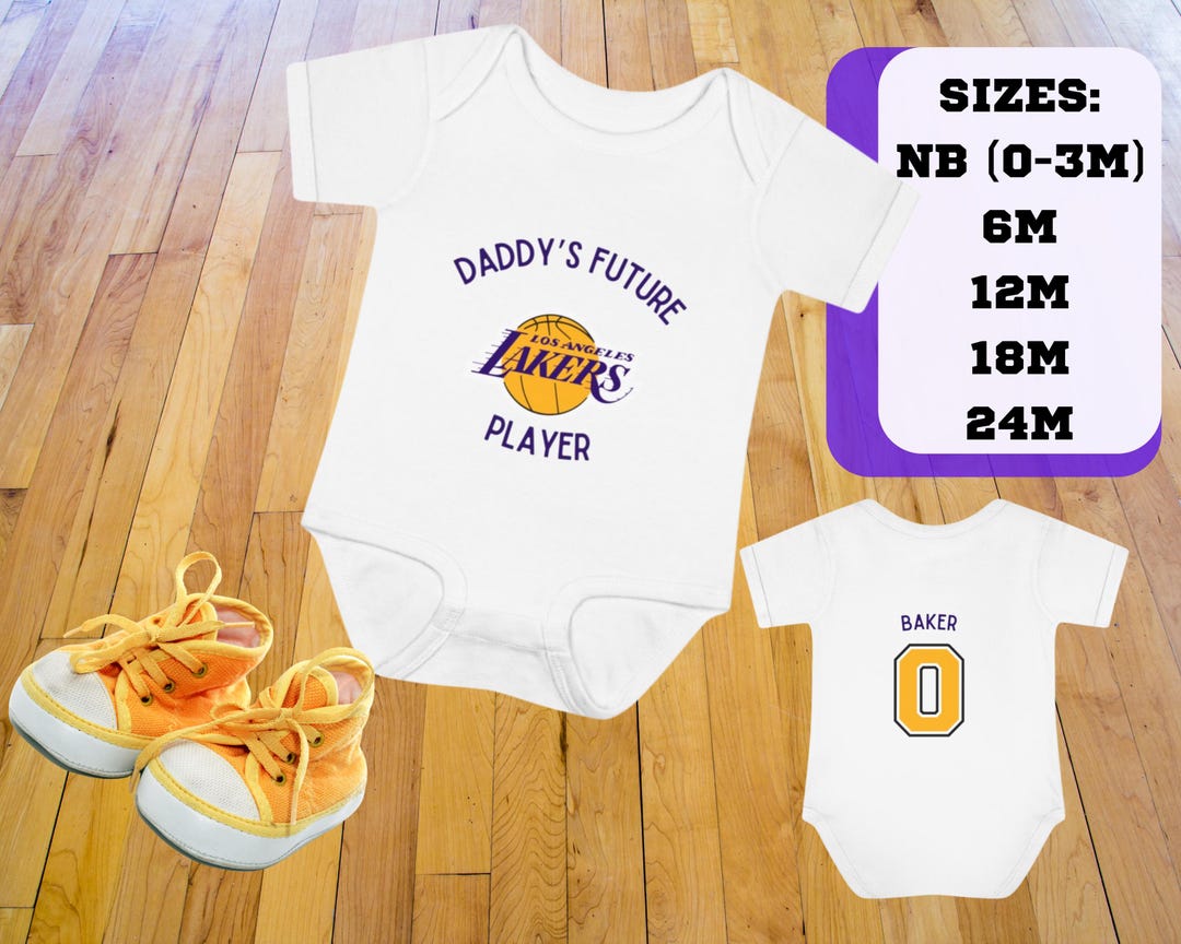Lakers Baby Bodysuit: Daddy's Future Player, Personalized Name - Etsy