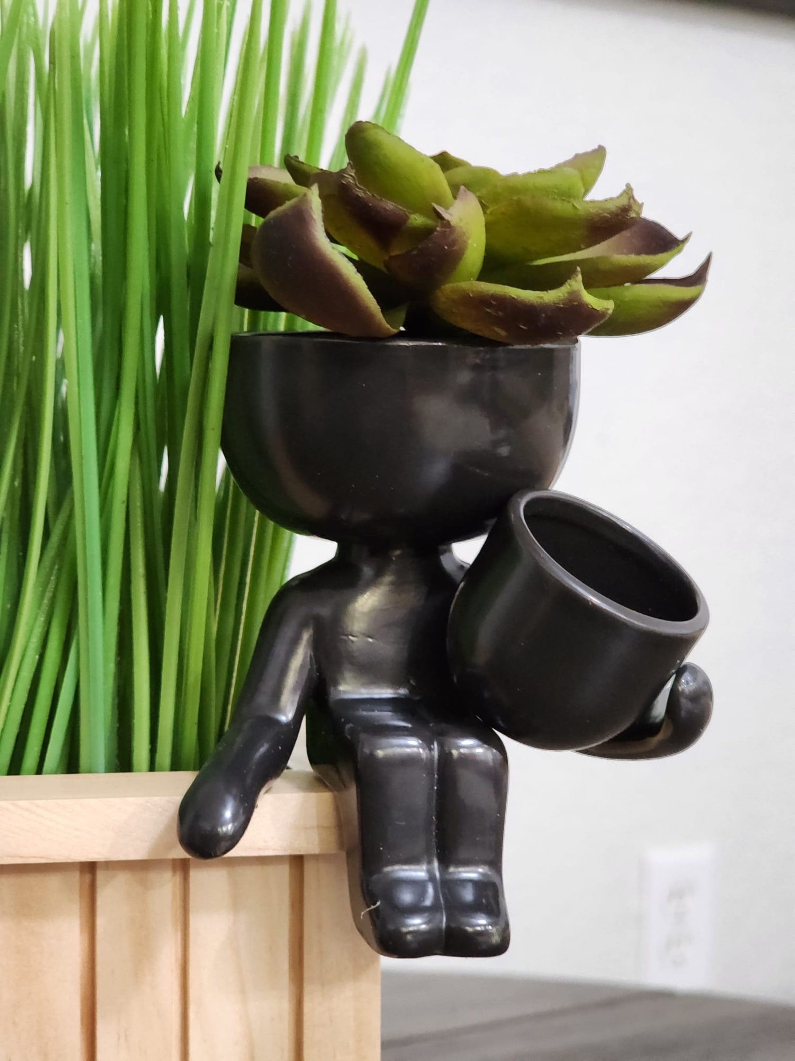 Super Cute Wooden Planter Box With Adorable Succulent Pot Included! - Etsy