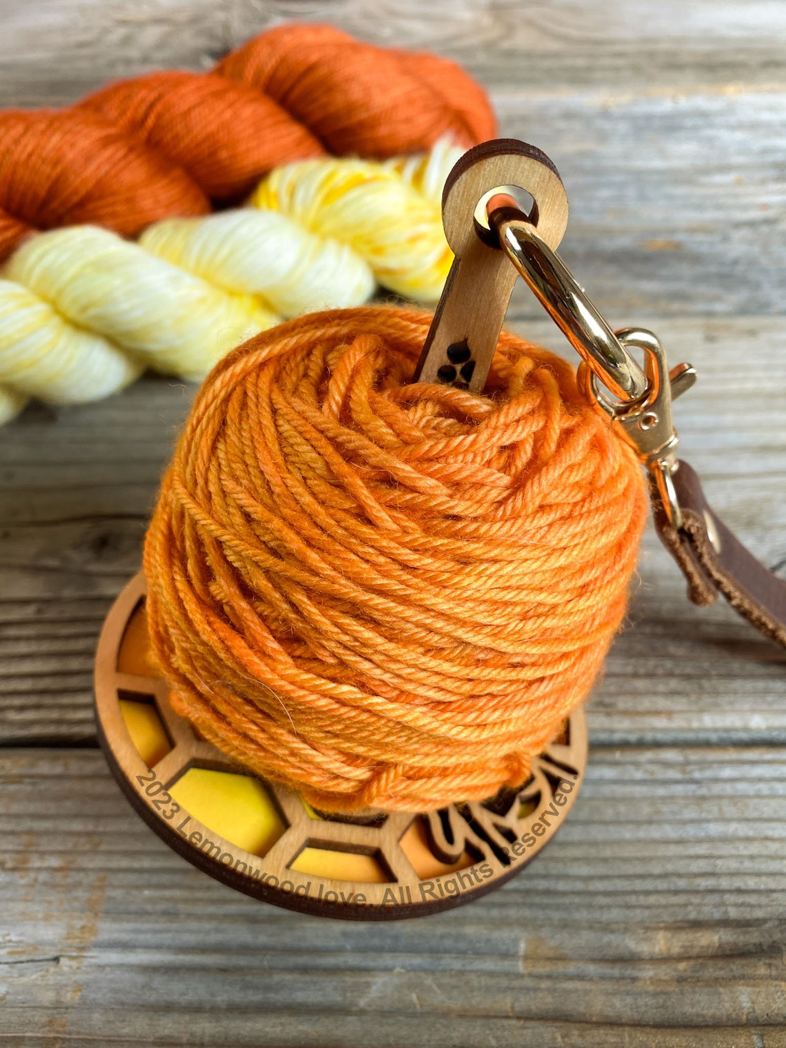 Honeybee Lemonwood Mini-minder (pat. Pend.): Portable Wrist Yarn Holder ...