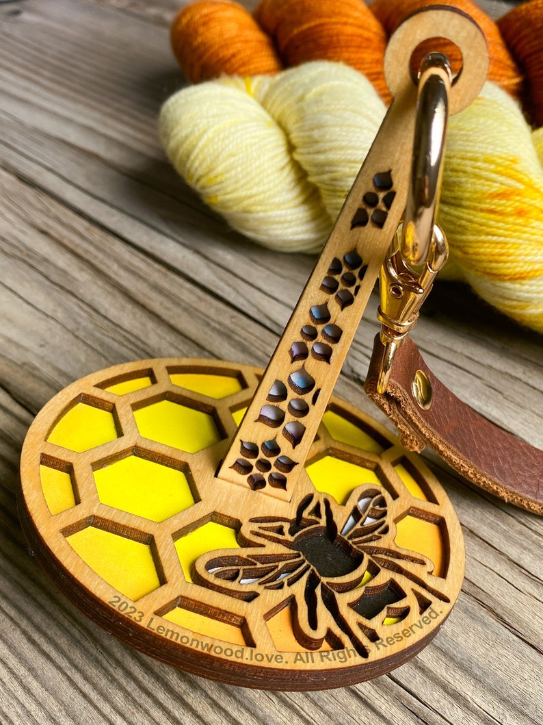 Honeybee Lemonwood Mini-minder (pat. Pend.): Portable Wrist Yarn Holder ...