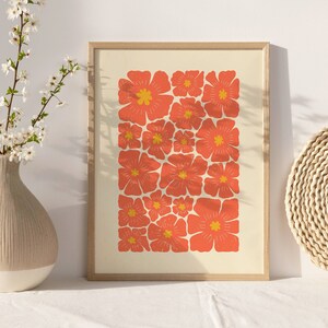 70s Groovy Retro Flower Poster, Funky Floral Poster Print, Retro Groovy ...