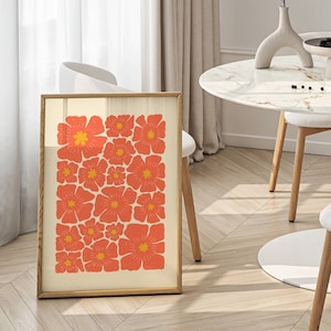 70s Groovy Retro Flower Poster, Funky Floral Poster Print, Retro Groovy ...