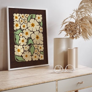 70s Retro Flower Poster, Retro Floral Print, 70s Decor, Retro Wall Art ...