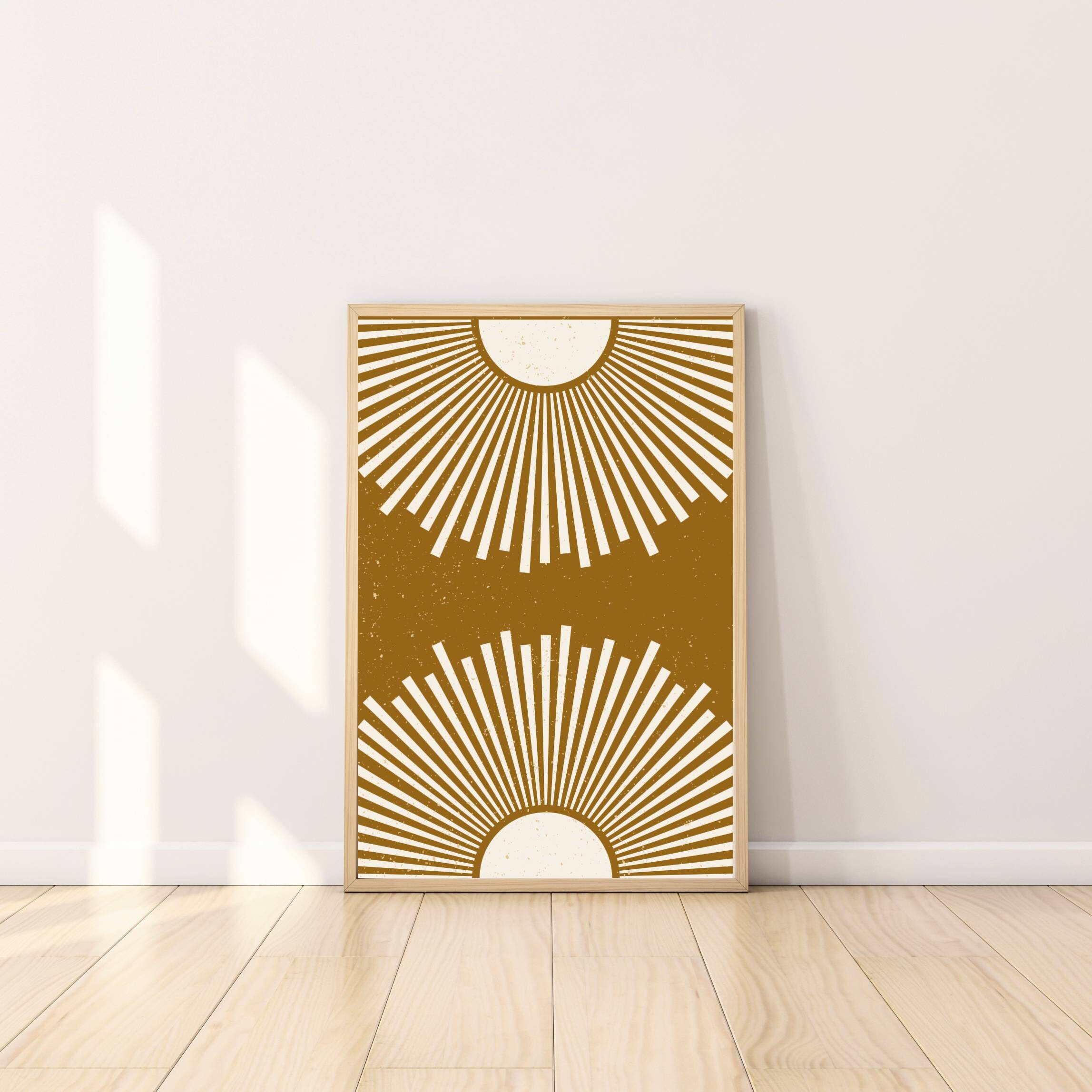 3 Piece Wall Art Abstract Boho Sun Wall Art Earth Tone Wall - Etsy