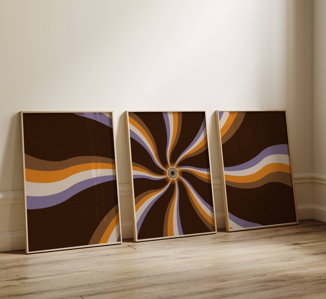 70s Sun Wall Art, Set of 3 Prints, Gallery Wall Set, 60s Wall Decor ...