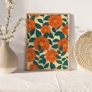 Lovely 70s Flower Poster, Retro Floral Print, Funky Wall Art, Flower ...