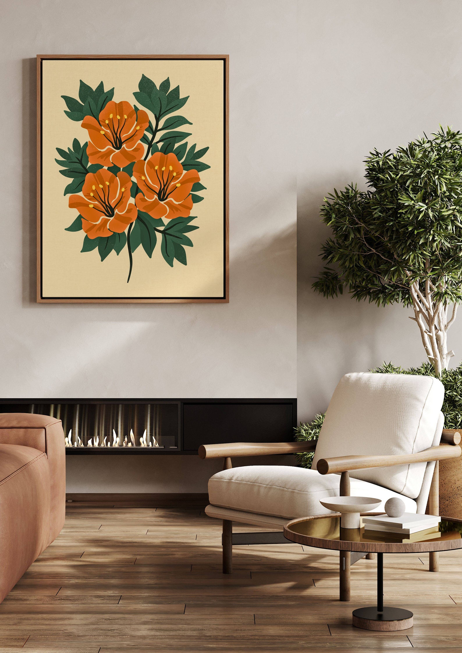 70s Floral Print: Retro Botanical Wall Art, Boho Flower Poster - Etsy