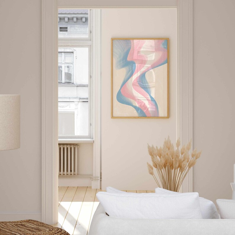 Trans Pride Flag Art Print: Subtle LGBTQ+ Wall Art, Queer Home Decor - Etsy