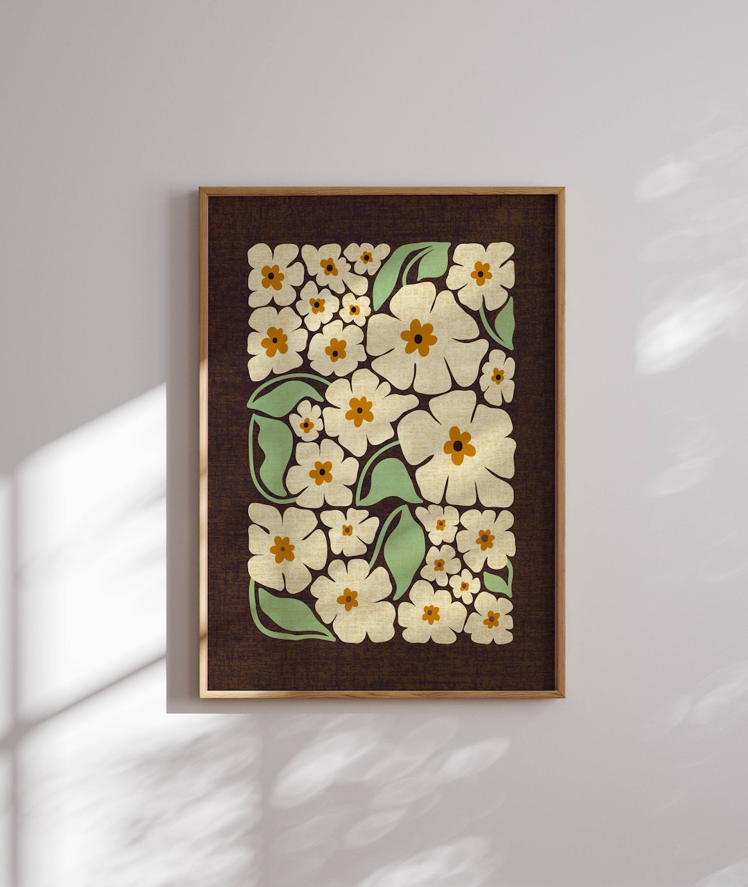 70s Retro Flower Poster, Retro Floral Print, 70s Decor, Retro Wall Art ...