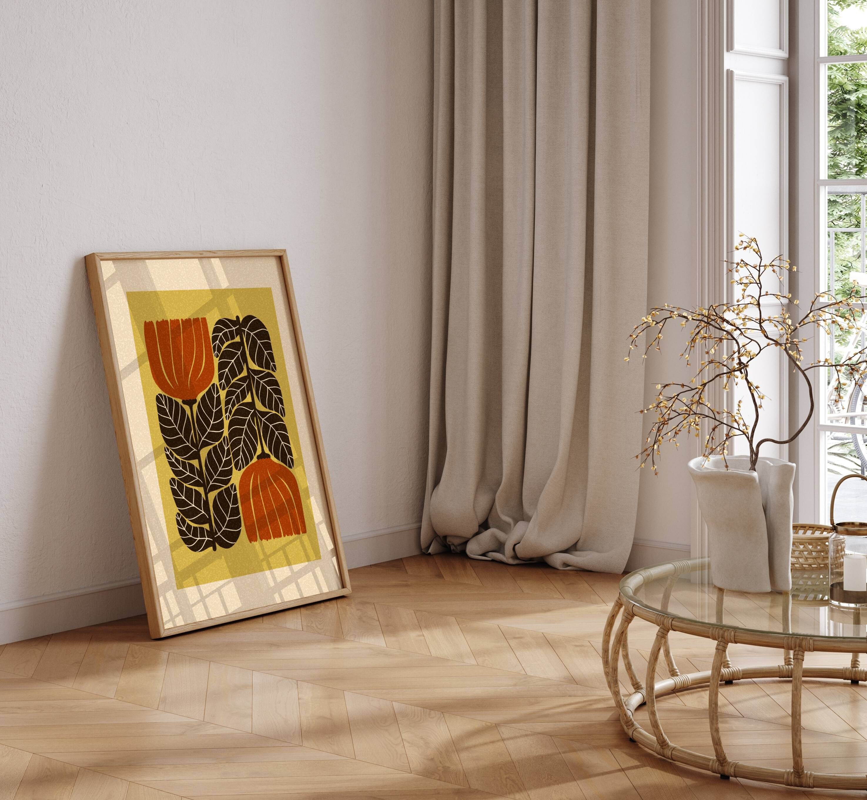 Funky Retro Floral Print, Retro Flower Poster, Matisse Wall Art, Funky ...