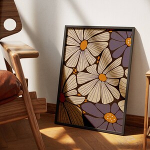 Lovely 70s Flower Poster, Matisse Art Print, 70s Floral Artwork, Funky ...