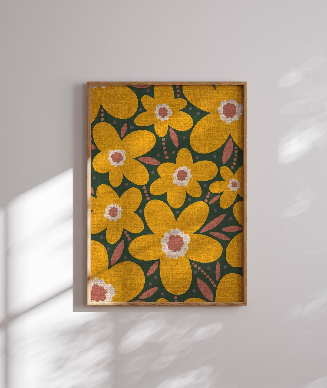 Funky 70s Flower Poster, Retro Wall Art, 70s Floral Artwork, Groovy ...