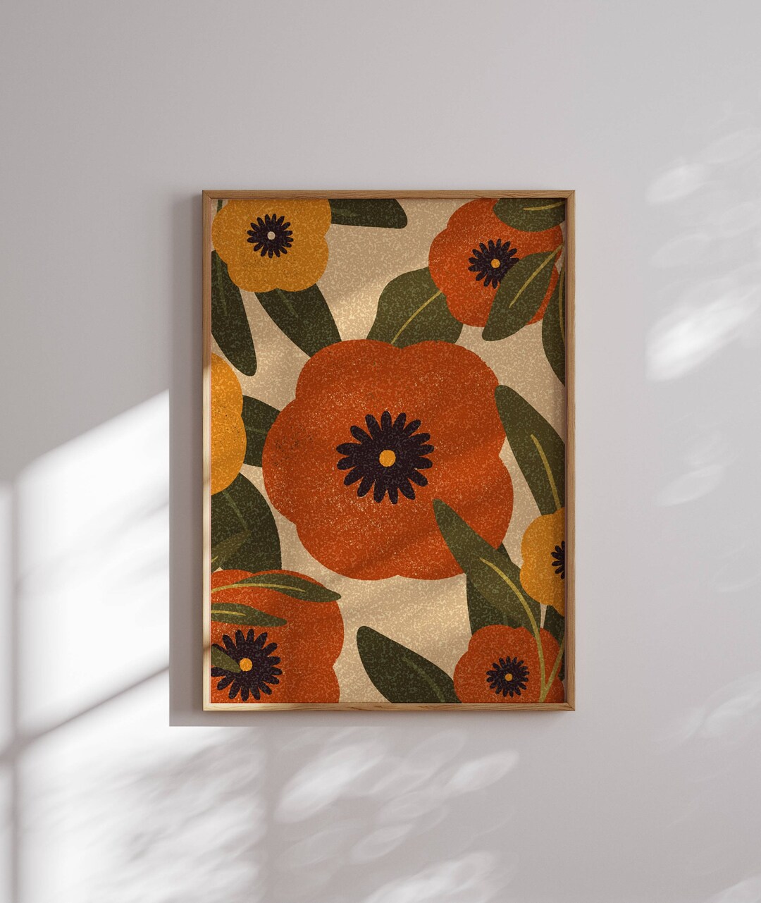 Groovy 70s Flower Poster, Retro Floral Print, 70s Wall Art, Groovy Wall ...