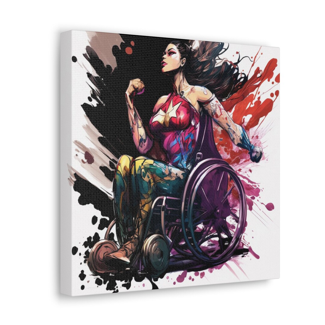 Wonder Woman | Wheelchair User | Canvas Art | Disability Pride ...
