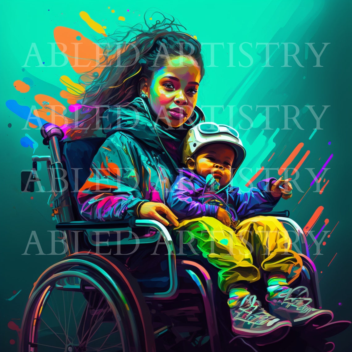 Digital Art Download | Black Disabled Woman | Woman in a Wheelchair ...