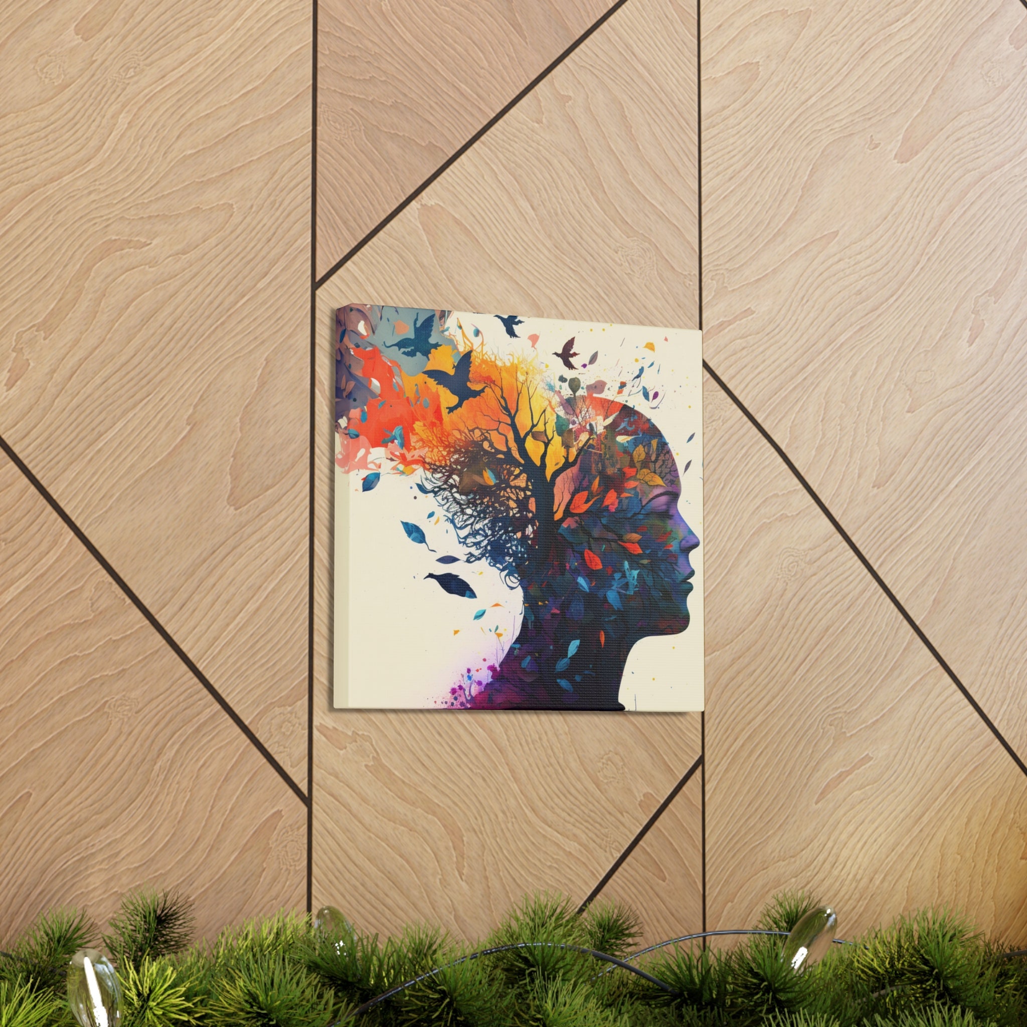 Canvas Wall Art | Colorful Mental Health Tree Canvas | Healing Art ...